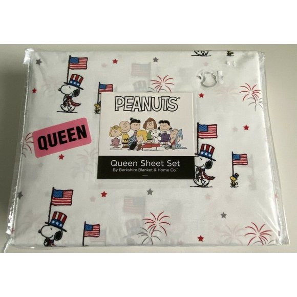 Berkshire | Bedding | Berkshire Peanuts Snoopy Queen Sheet Set 4th Of ...